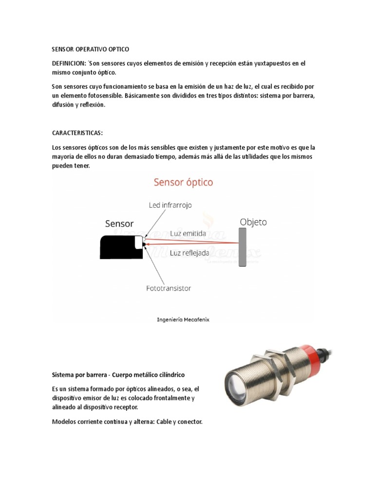 Tipos de Sensores Ópticos y Características | PDF