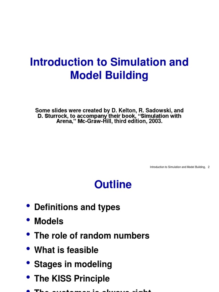 IE 420 - Topic 1 - Chapter 01 Introduction To Simulation and Model ...