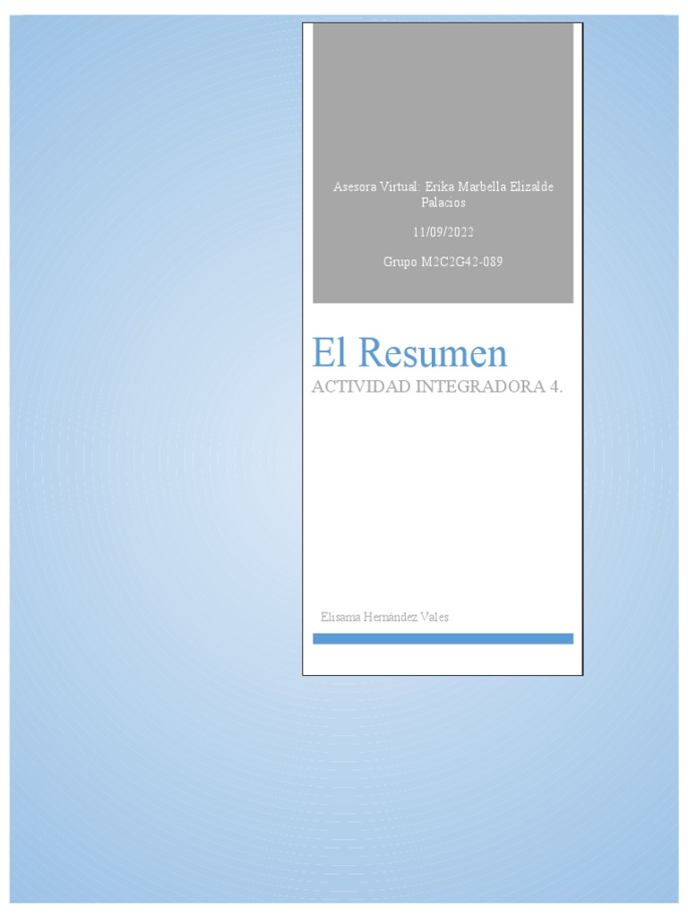 Actividad Integradora 4, Módulo 2. El Resúmen | PDF | Violación