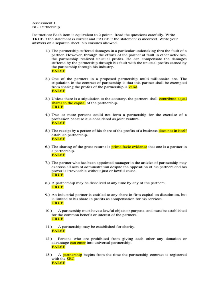 Bus - Law PAA Compilation | PDF | Corporations | Partnership Bus - Law PAA Compilation | PDF | Corporations | Partnership