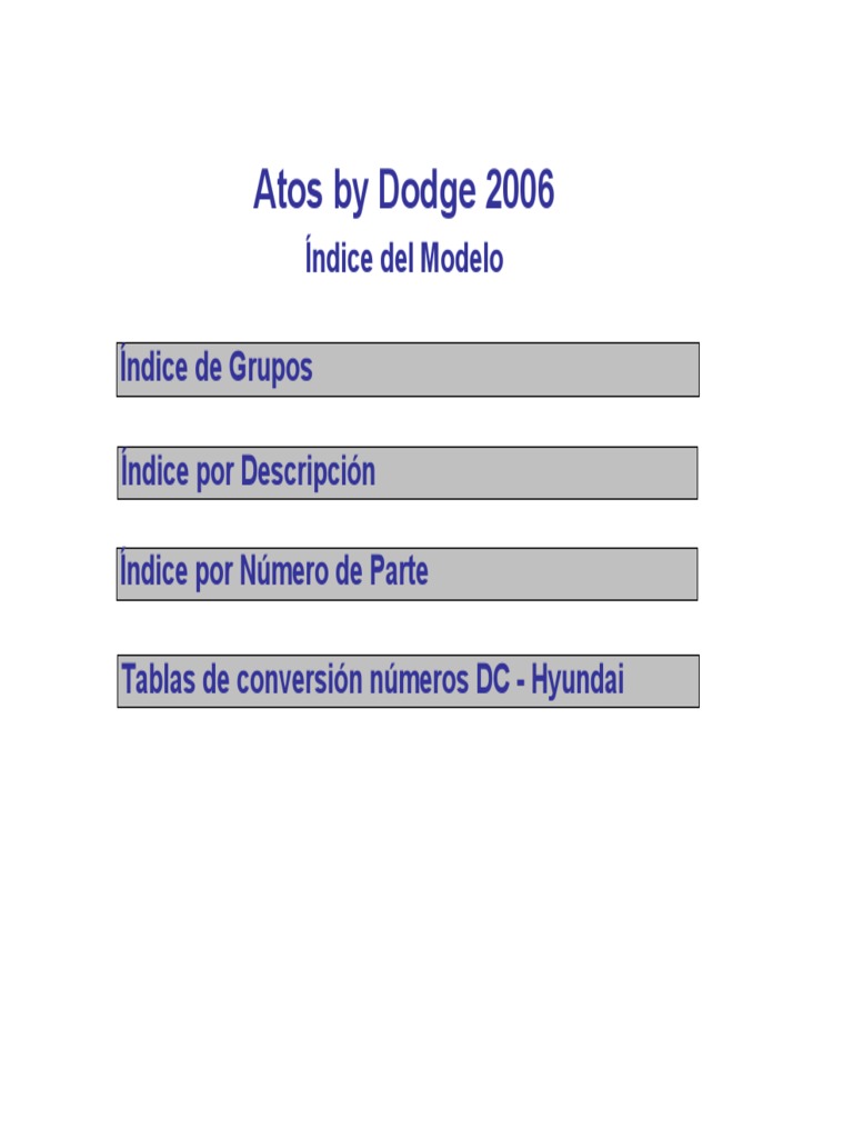 Catalogo Atos 2006 | PDF | Embrague | Transmisión manual