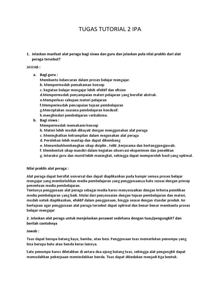 Tugas Tutorial 2 Ipa | PDF
