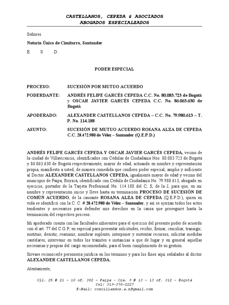 Poder Sucesión Notaria | PDF | Gobierno | Justicia