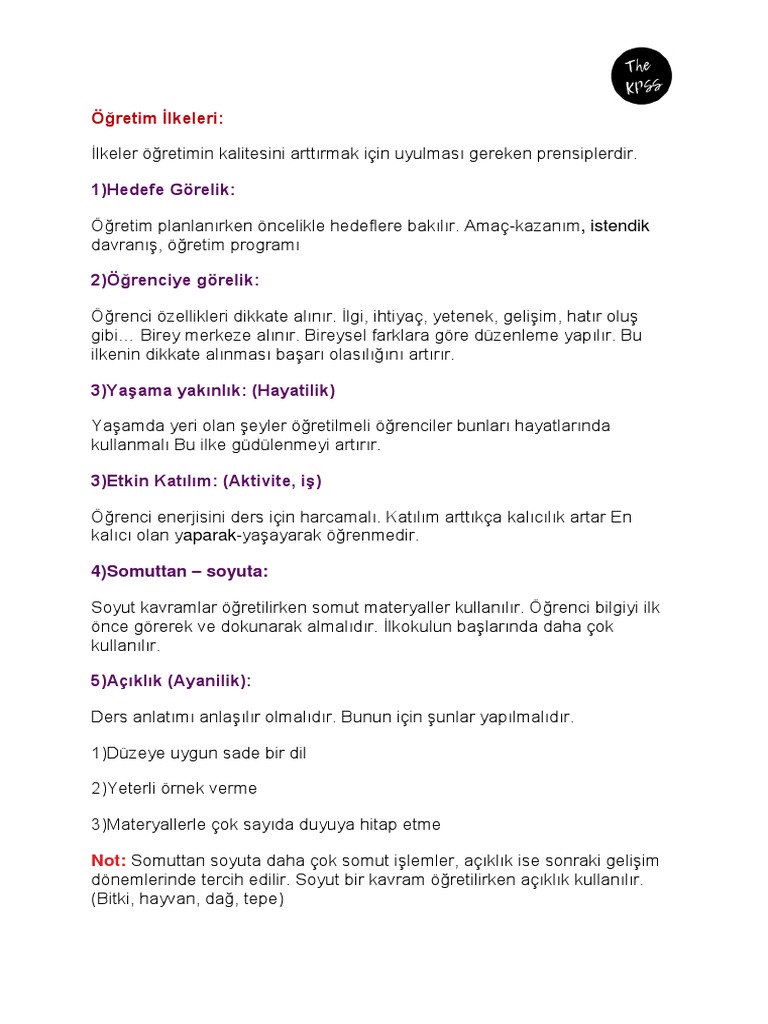 1-Öğretim İlkeleri | PDF