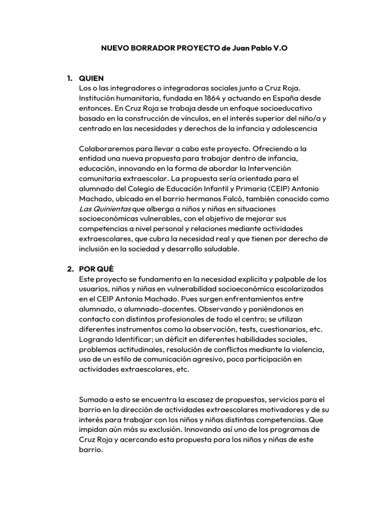 Nuevo Borrador Proyecto | PDF