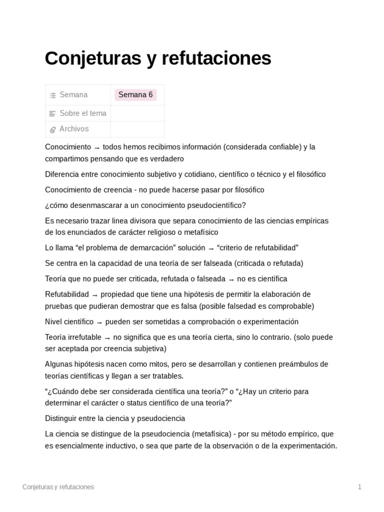 Conjeturas y Refutaciones | PDF | Teoría | Pseudociencia