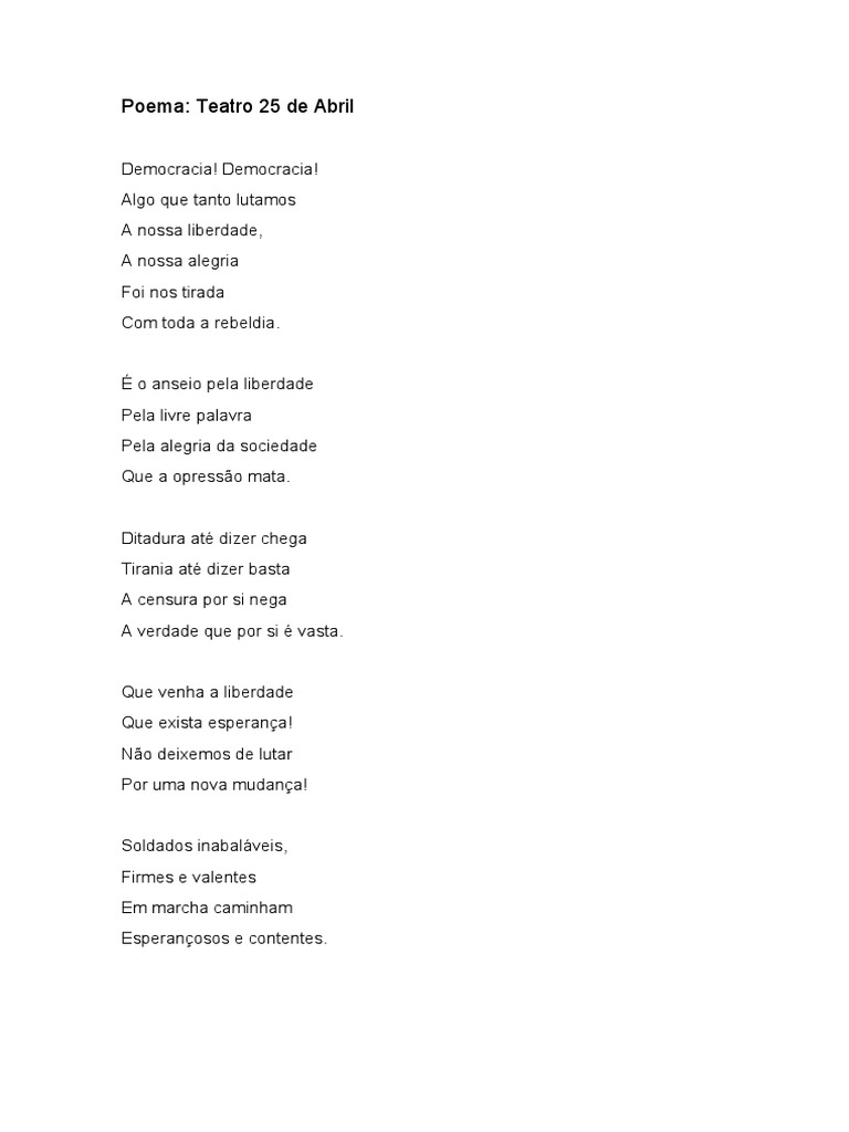 Poema 25 de Abril | PDF