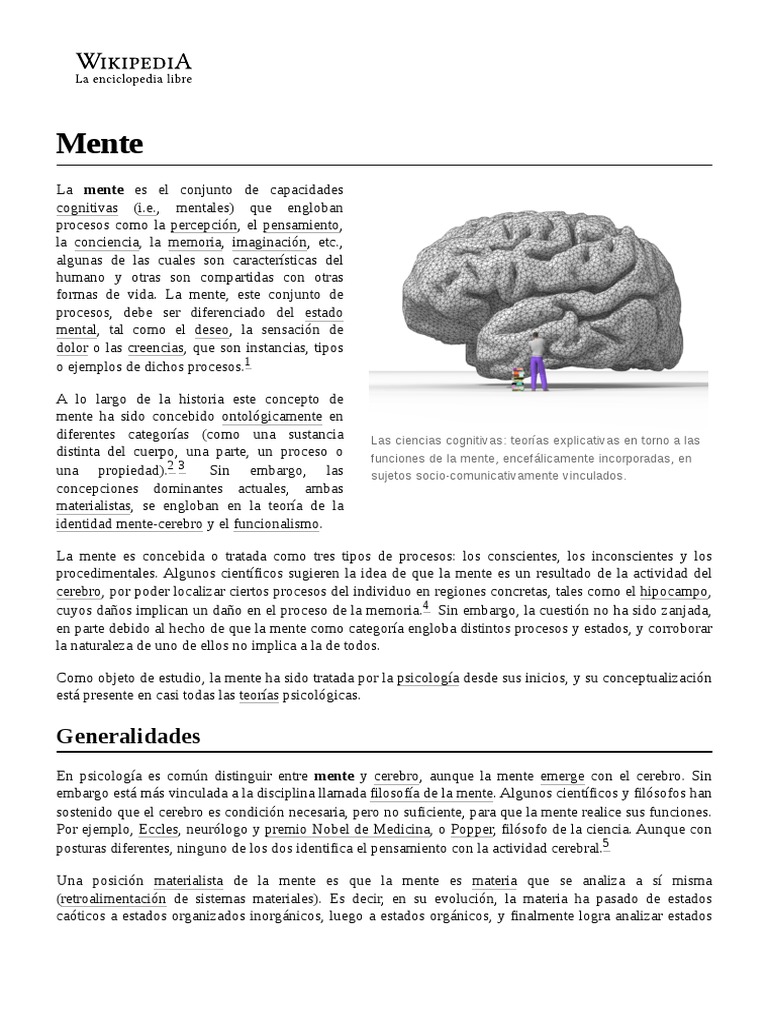Mente | PDF | Mente | Filosofía de la mente