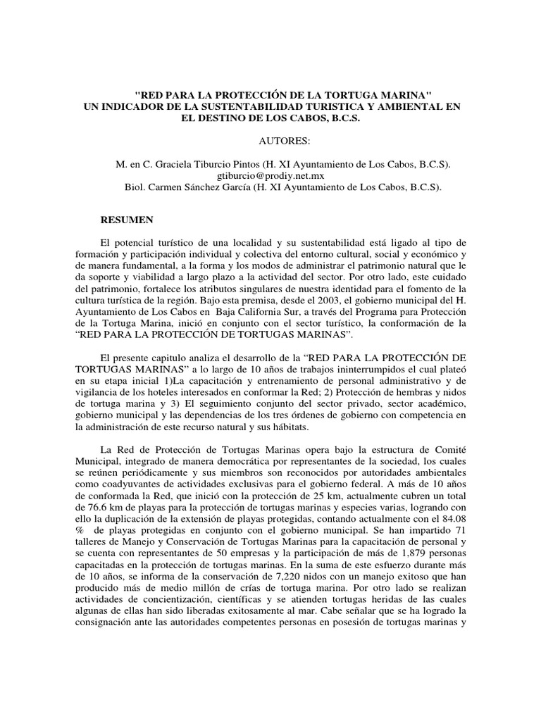 Protección de Tortugas Marinas en Los Cabos | PDF | Tortuga marina