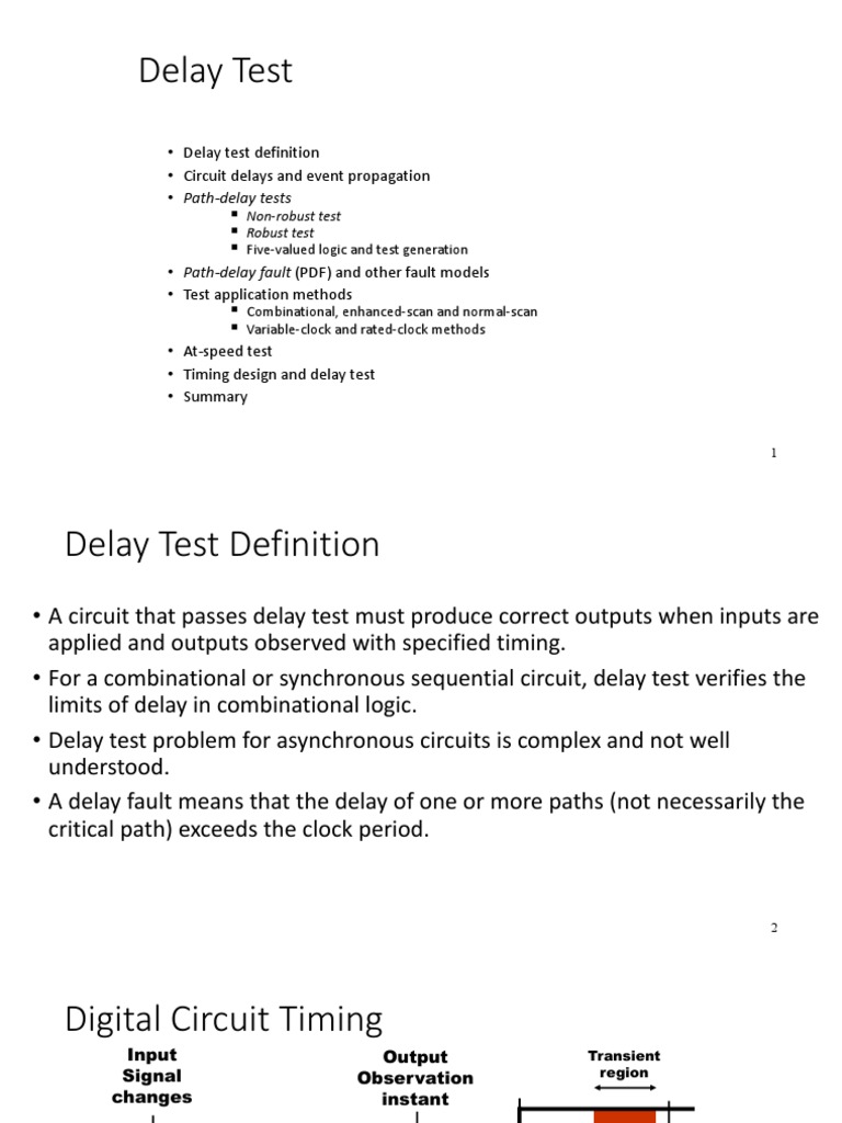 Digital Circuit Delay Testing Techniques | PDF | Logic Gate | Computer ...