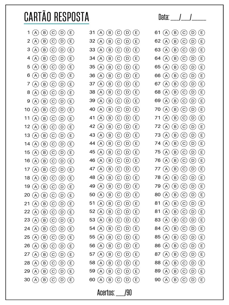 cartão resposta dia 1 | PDF