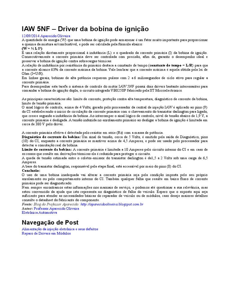 IAW 5NF Driver Da Bobina | PDF