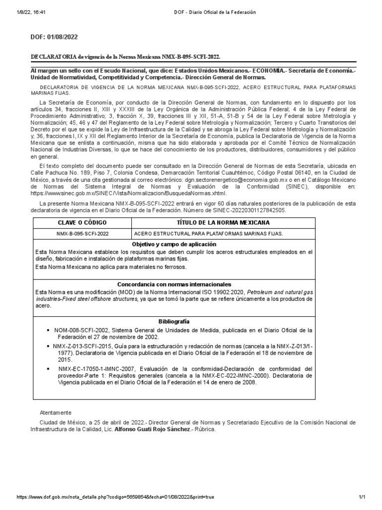 Nom NMX-B-095-SCFI-2022 | PDF | México | Gobierno