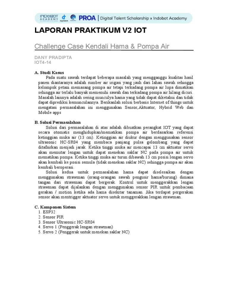 Laporan Praktikum V2 Iot Dany Pradipta | PDF