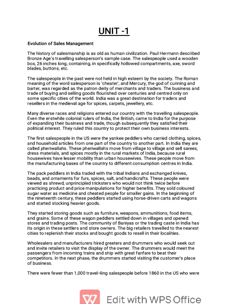 Evolution of Sales Management: From Peddlers to Modern Consultants ...