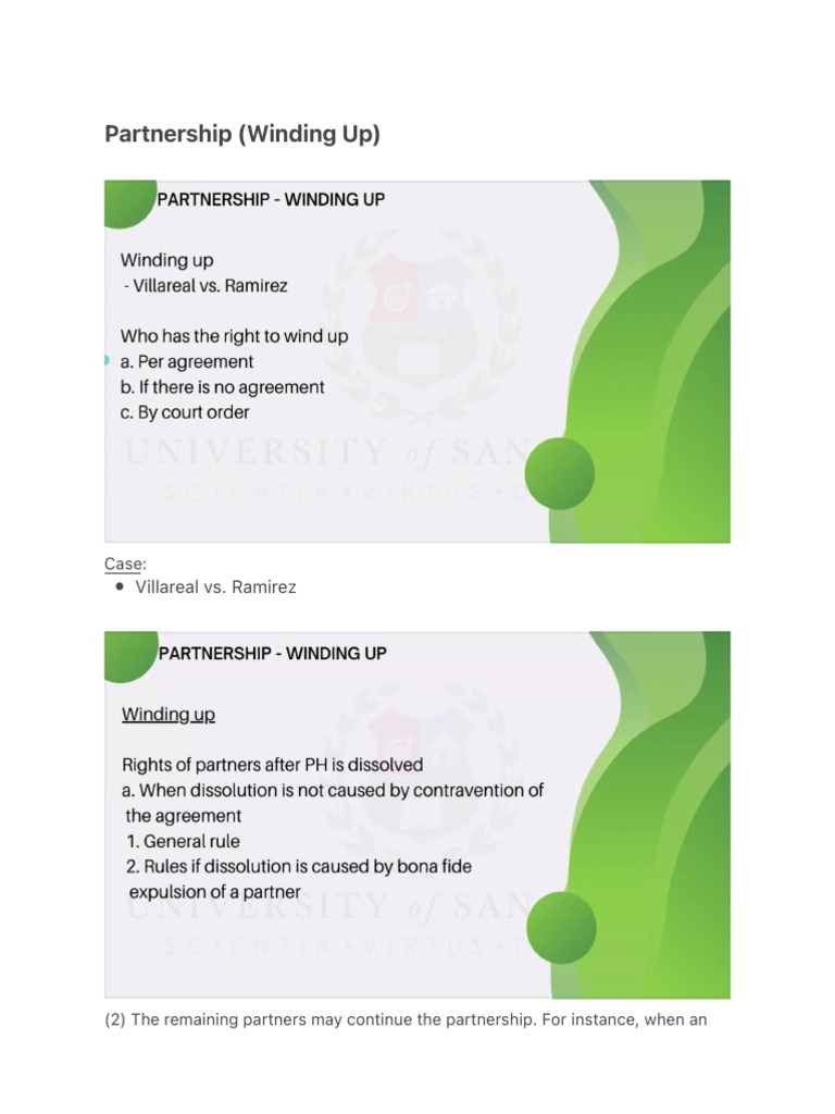 Partnership (Winding Up) | PDF