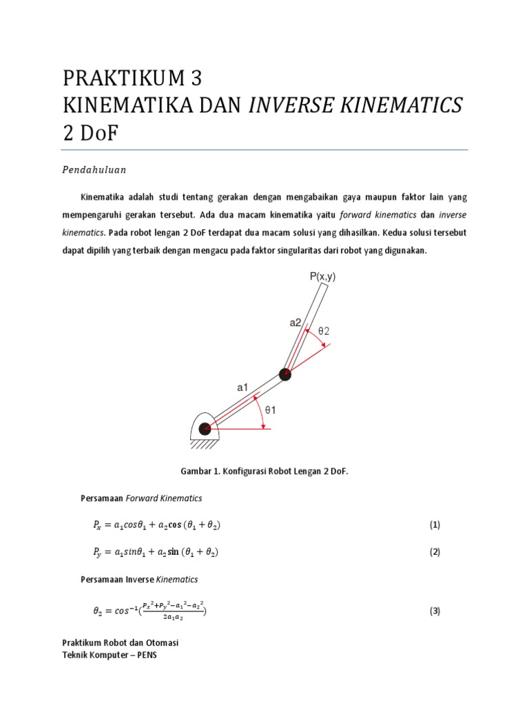 Prak Robot Dan Otomasi 3 Kinematika Dan Inverse Kinematika 2 DoF | PDF