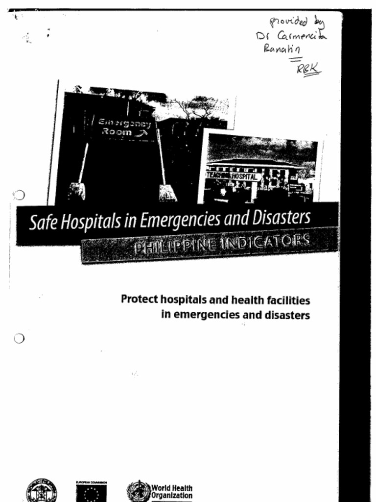 Safe Hospitals in Emergencies - Philippine Indicators | PDF