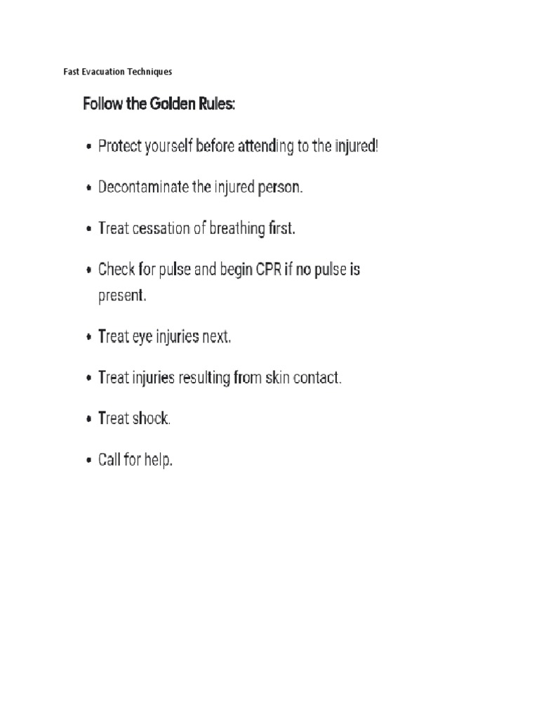 Fast Evacuation Techniques Notes | PDF