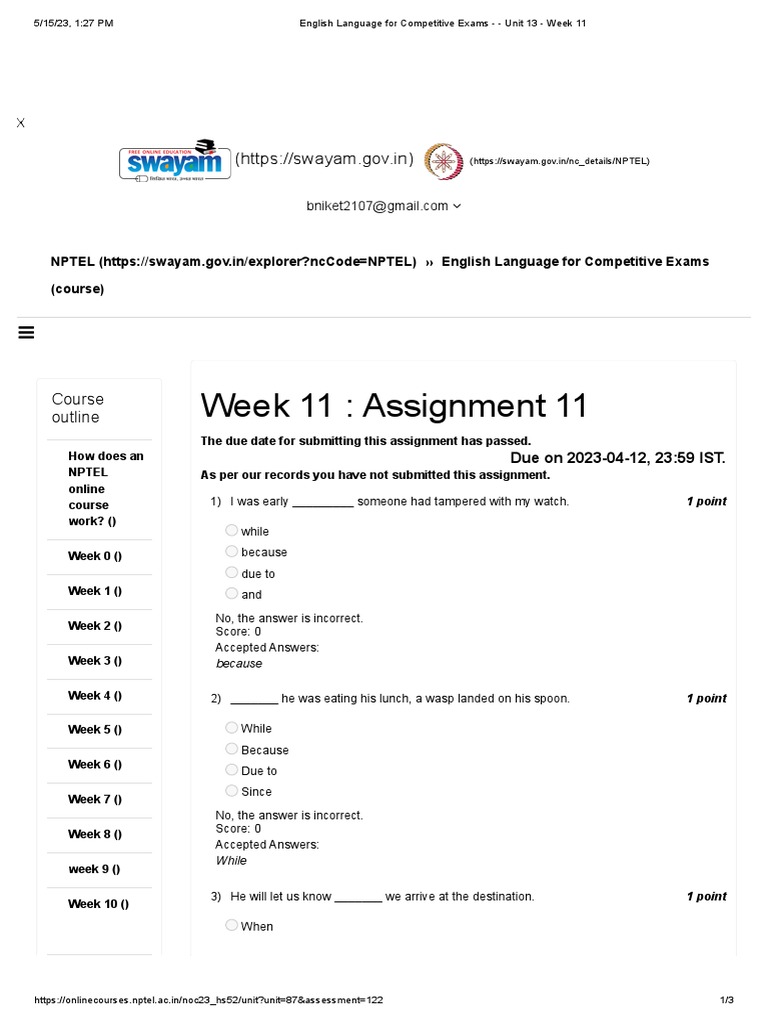English Language For Competitive Exams - Unit 13 - Week 11 | PDF | Languages | Foreign Language ...
