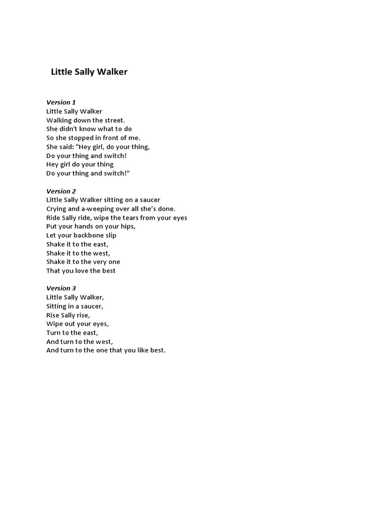 Little Sally Walker | PDF