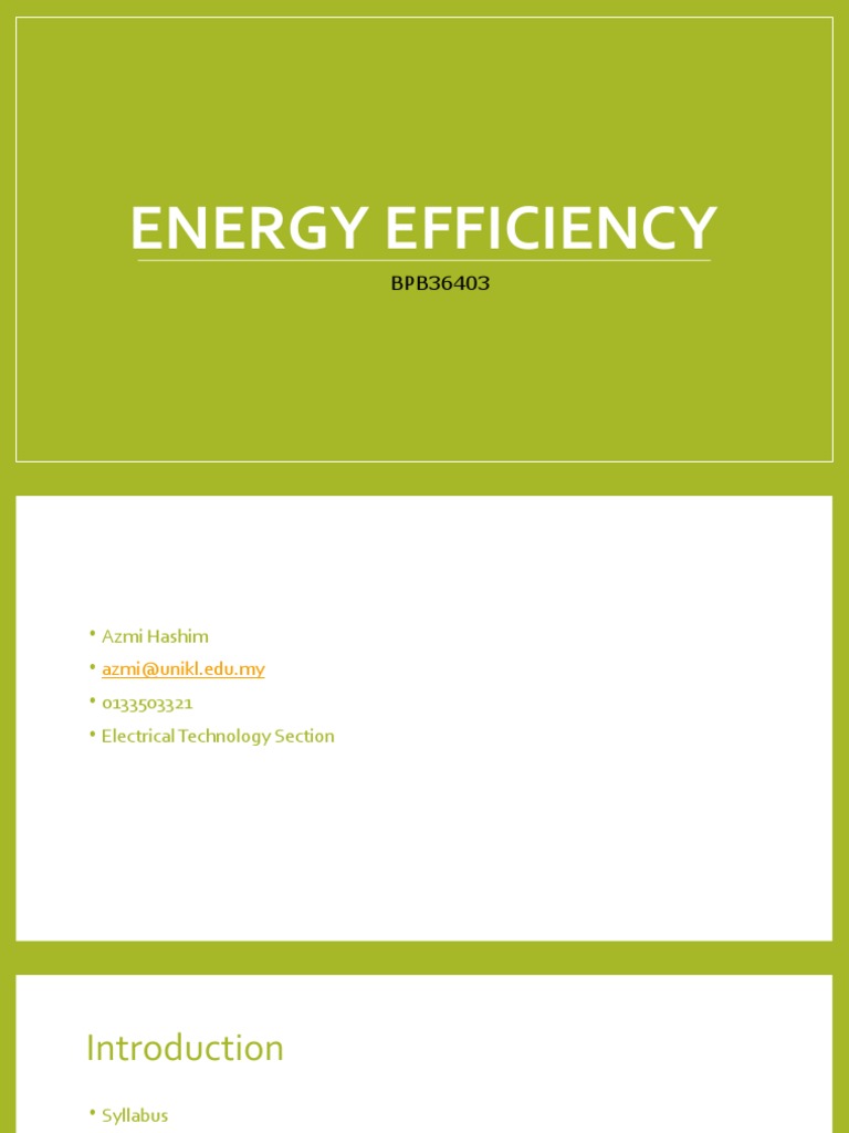 Energy Efficiency Introduction Pdf Efficiency Renewable Energy