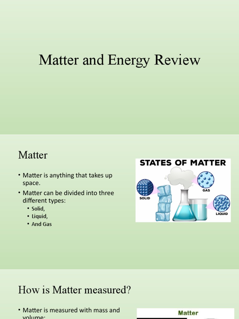 Matter and Energy 4th Grade | PDF