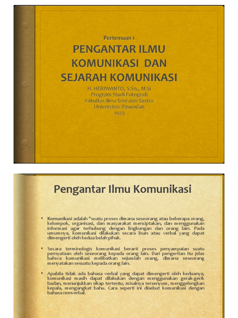1 Pengantar Ilmu Komunikasi Dan Sejarah Komunikasi | PDF