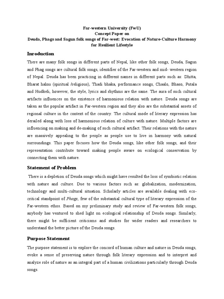 Deuda Folk Songs of Far-West: Evocation of Nature-Culture Harmony For ...