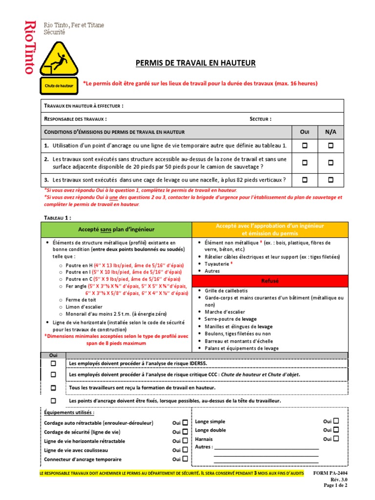 FORM PA-2404 Permis de Travail en Hauteur - 2018-05!28!15-39 | PDF