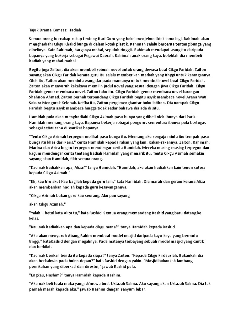Drama Komsas Hadiah | PDF