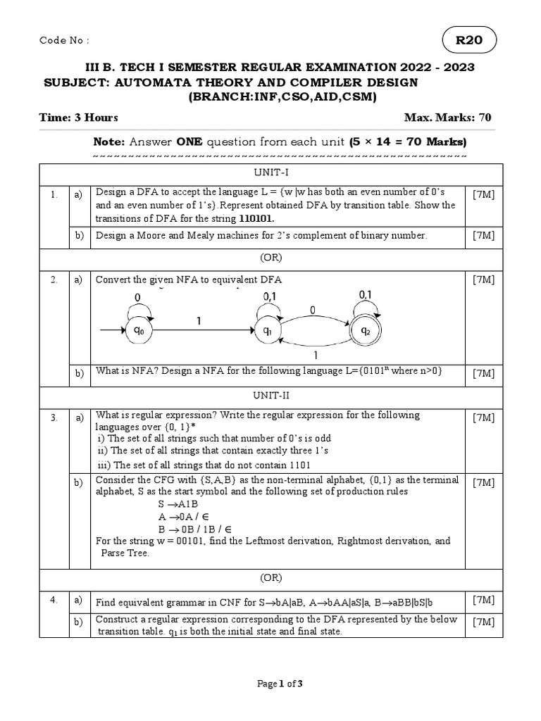 R20-Atcd-Q.p - Model Paper. | PDF | Formalism (Deductive) | Software ...