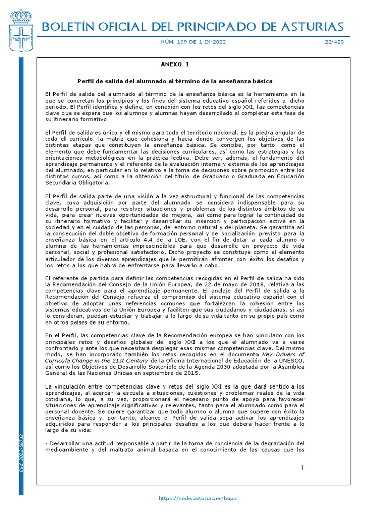 Perfil de Salida Alumnado Eso | PDF