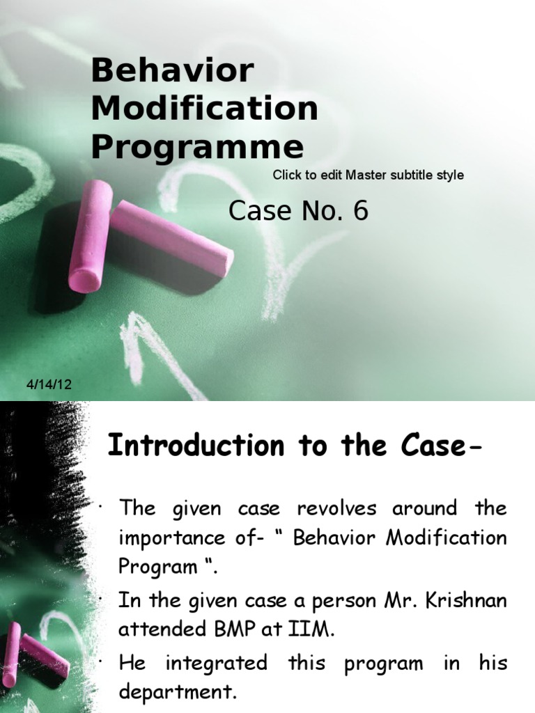 Behavior Modification Programme: Case No. 6 | PDF | Career & Growth ...