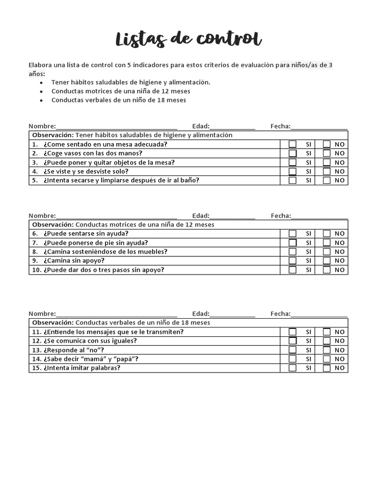 8.2. Listas de Control | PDF