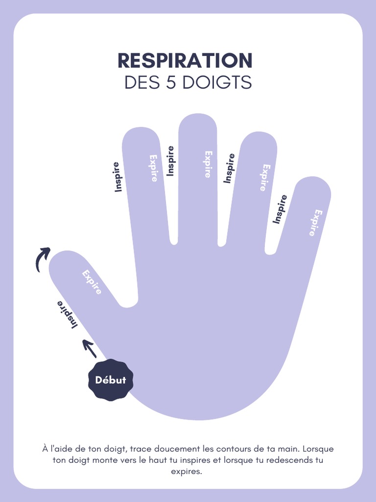 Lavender Five Finger Breathing Brain Break Worksheet | PDF