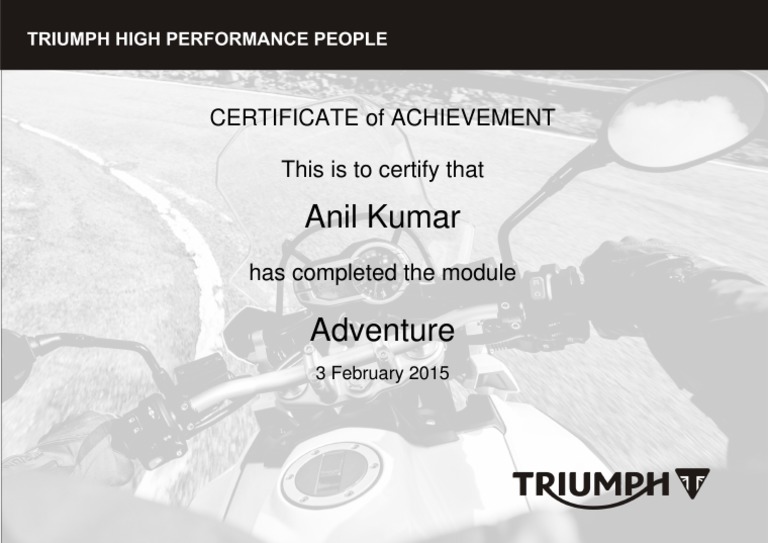 Adventure Certificate | PDF