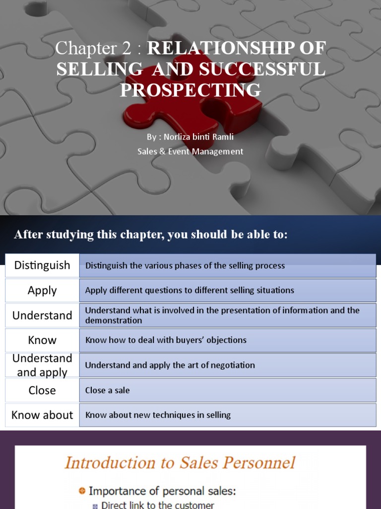 Chapter 2 - RELATIONSHIP OF SELLING AND SUCCESSFUL PROSPECTING | PDF ...