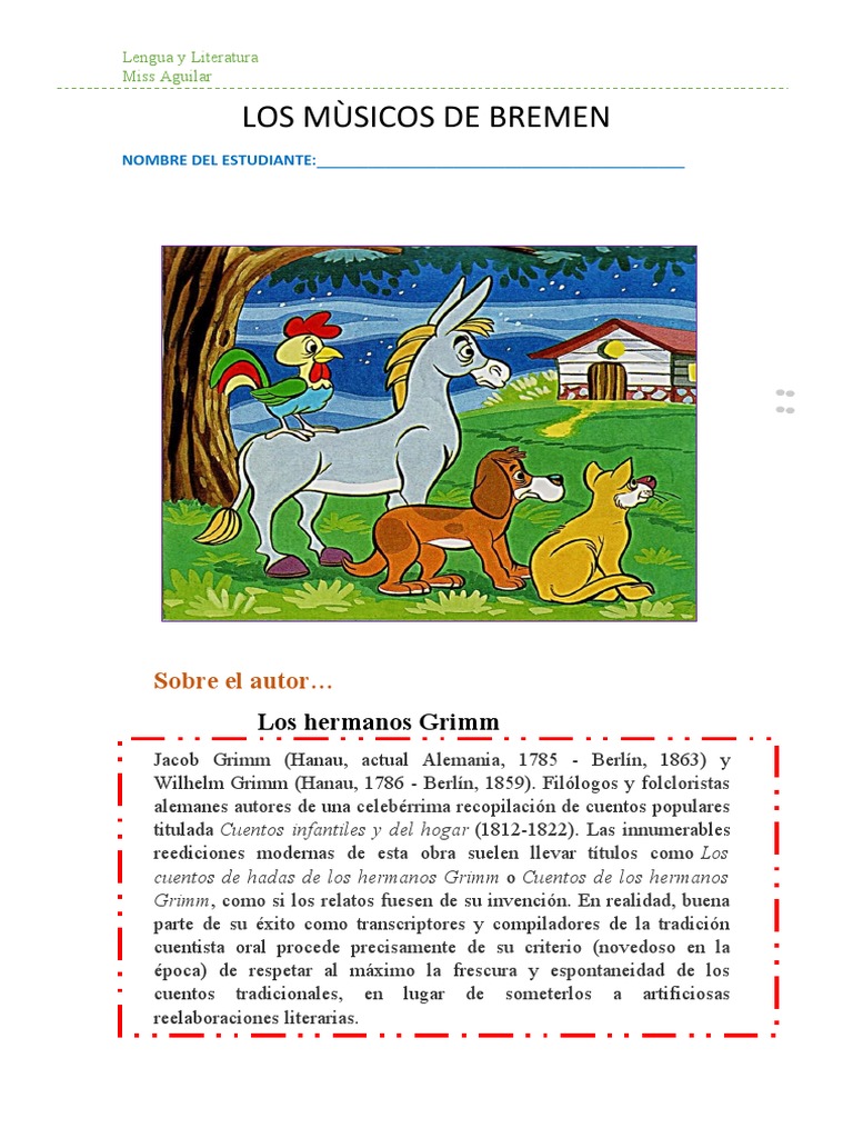 Los Musicos de Bremen Guia | PDF