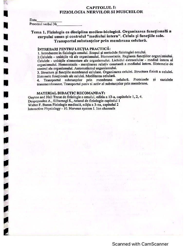 Fiziologie Usmf | PDF