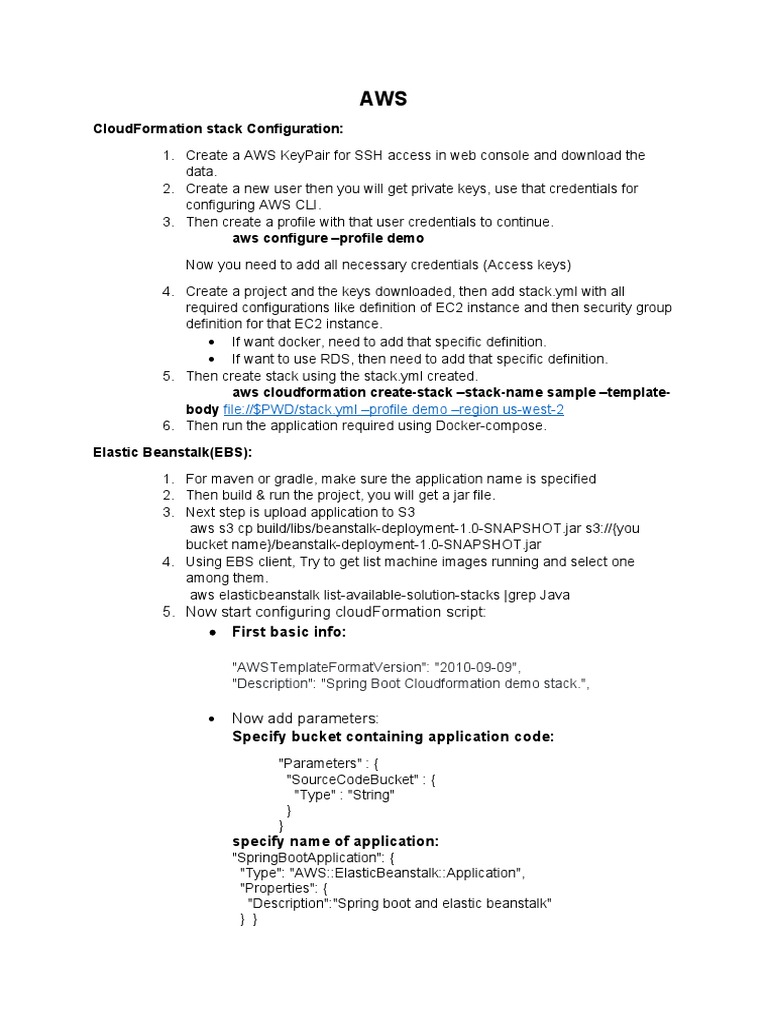 CloudFormation Stack Configuration | PDF | Amazon Web Services | Software