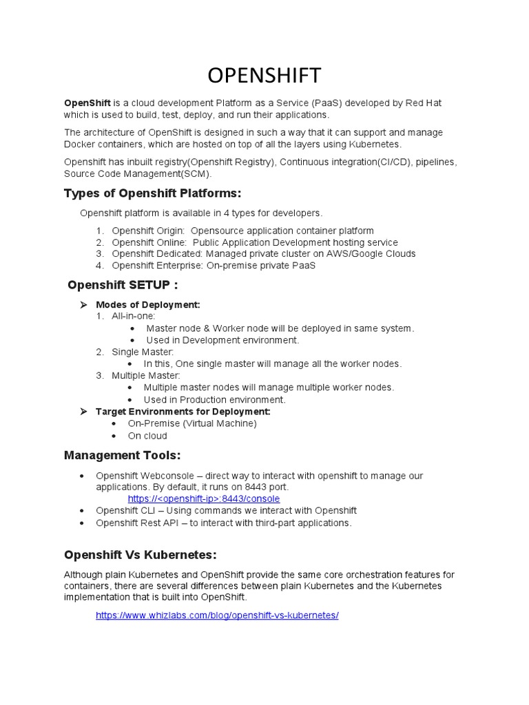 Document For Openshift | PDF | Computing | Software