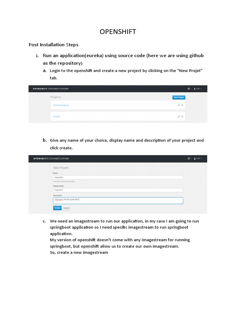 OPENSHIFT (Deploy Eureka and Crud) | PDF