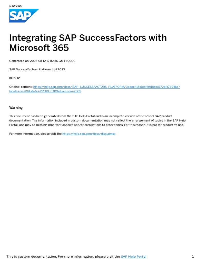 Integrating SAP SuccessFactors With | PDF | Mobile App | Microsoft
