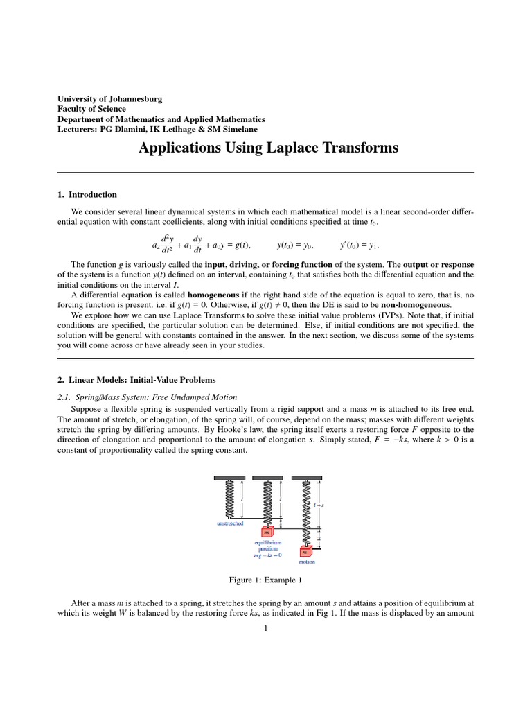 Laplace Transforms for Science Students | PDF | Series And Parallel Circuits | Electrical Network