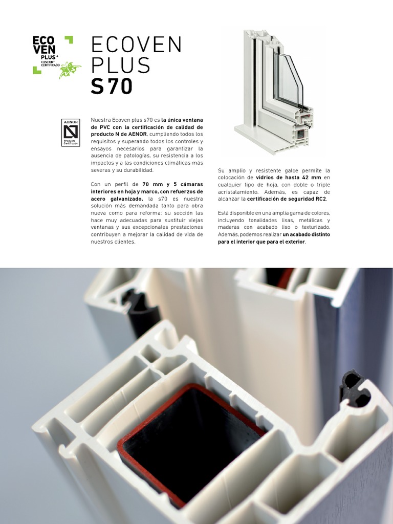 Ventanas PVC Ecoven Plus S70: Calidad y Seguridad | PDF | Ventana ...