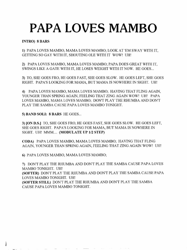 7 Papa Loves Mambo | PDF