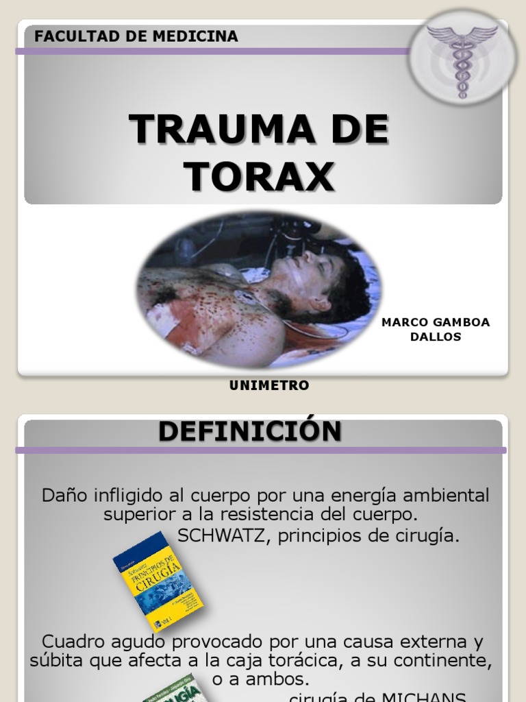 Trauma de Torax | PDF | Lesión | Tórax (anatomía humana)