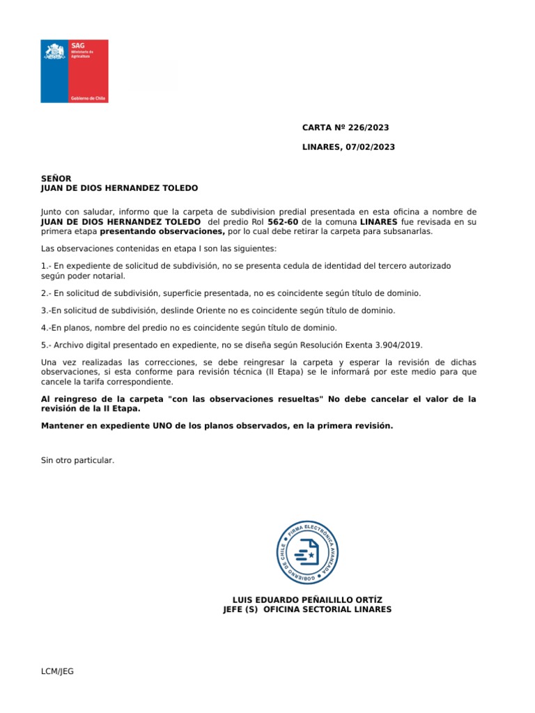 226 - 2023 Carta | PDF