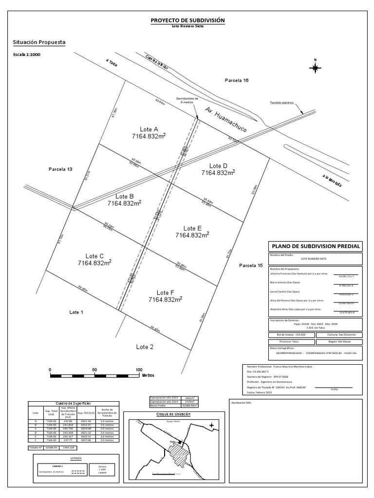Proyecto de Subdivisión Lote 7 San Clemente | PDF
